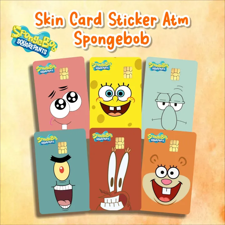 Sticker Skin Card lucu Spongebob custom - Vinyl ATM Debit Credit Emoney ...