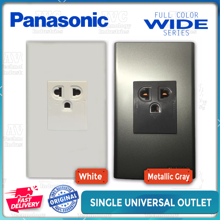 Panasonic WIDE Series Single Universal Outlet with Grounding 1 Gang ...