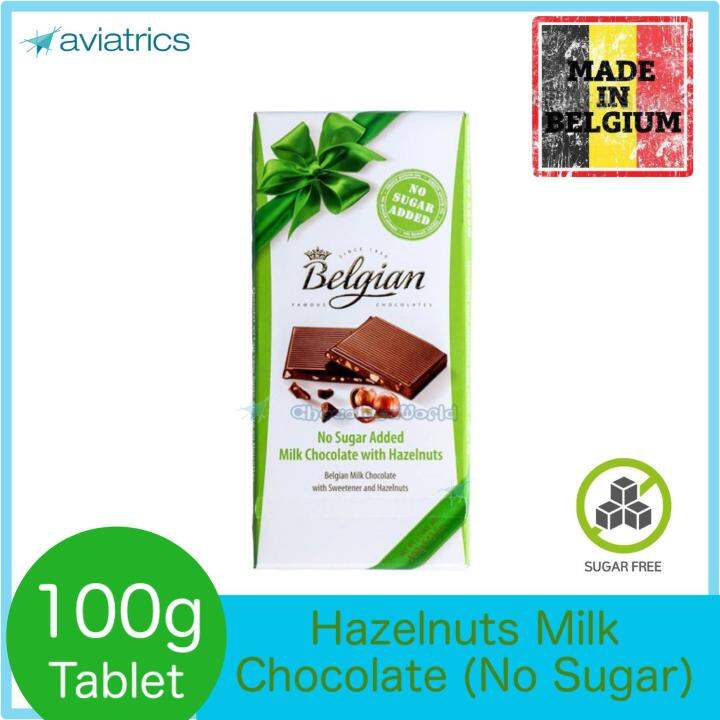 The Belgian Milk Chocolate with Hazelnuts NO SUGAR 100g (Made in ...
