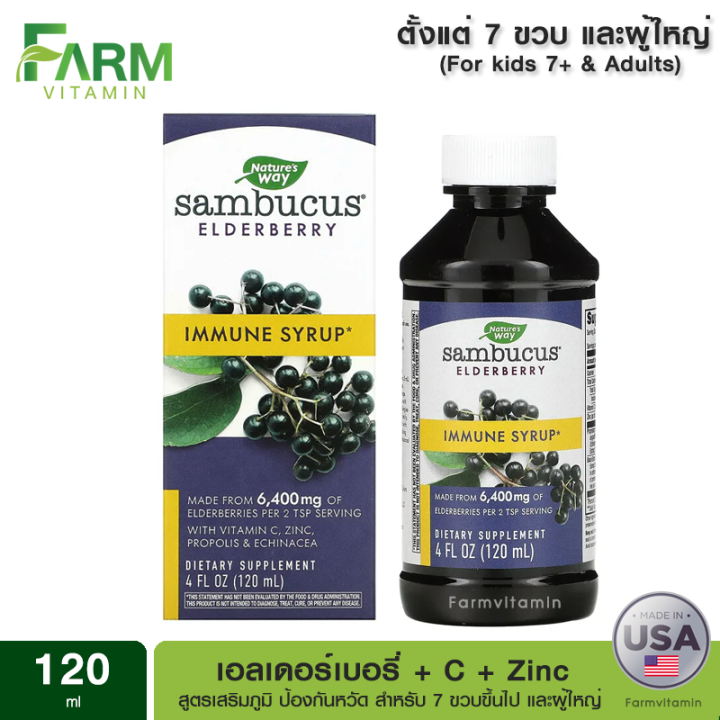 Nature's Way, Sambucus Immune Syrup, 4 fl oz (120 ml) | Lazada.co.th