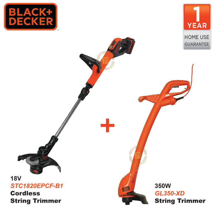 BLACK & DECKER [STC1820EPCF-B1]-18V Cordless String Trimmer + [GL350-XD ...