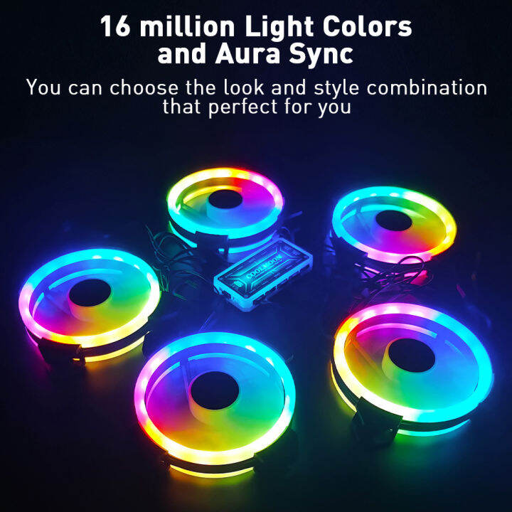 RGB 120mm Case Fans, AMPCOM High Performance Cooling PC RGB Fans with ...