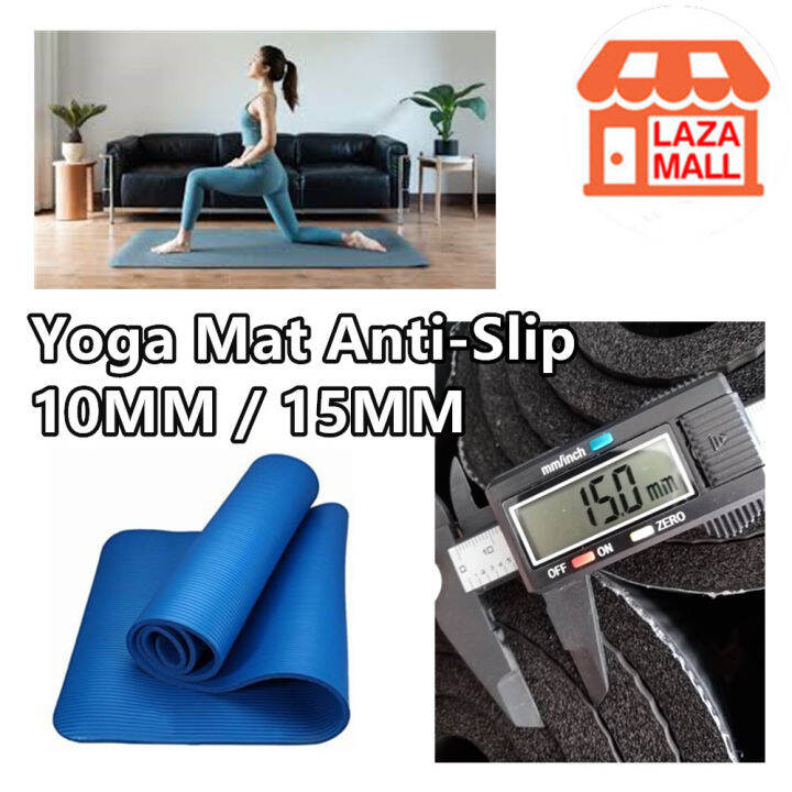 Yoga Mat Anti-Slip 10MM / 15MM Aerobic Home Workout Thick Fitness ...