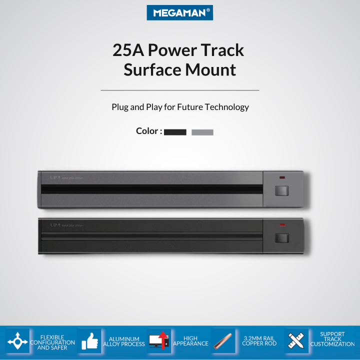 MEGAMAN Power Track Surface Mount 60CM 80CM | Lazada