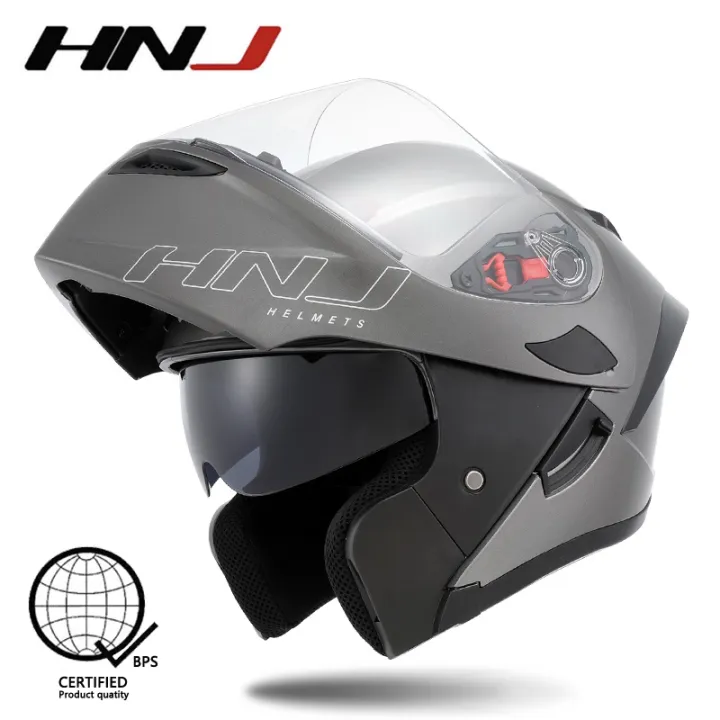 HNJ 852 plain modular motorcycle helmet dual Visor Open face motor ...