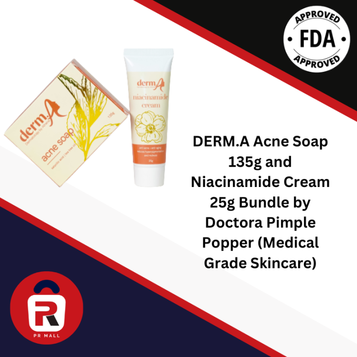 DERM.A Acne Soap 135g and Niacinamide Cream 25g Bundle by Doctora ...