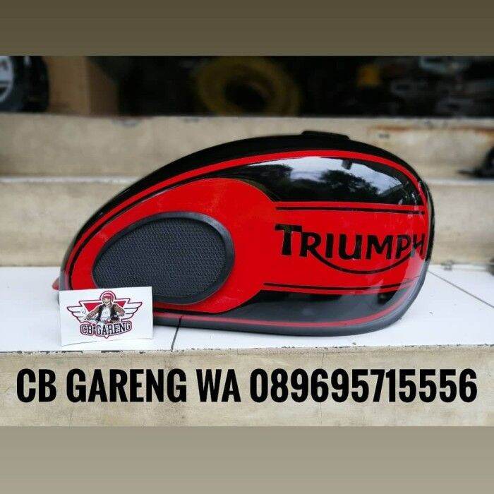 Tangki Triumph Hitam Merah | Lazada Indonesia