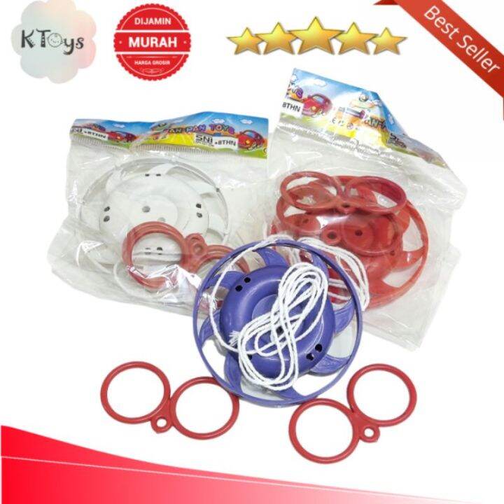 20 pcs mainan gasing jantra tarik jadul plastik kecil | Lazada Indonesia