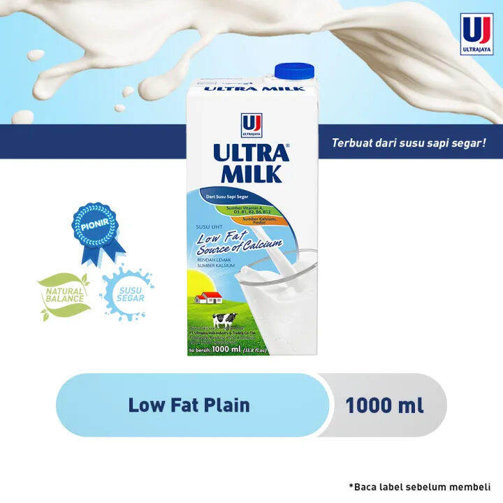 Ultra Milk Susu UHT Low Fat Plain 1L | Lazada Indonesia