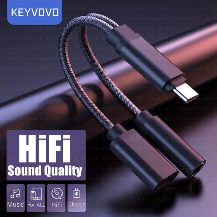 Type C to 3.5mm Charge Audio Adapter 2 In 1 USB C Splitter Headphone ...