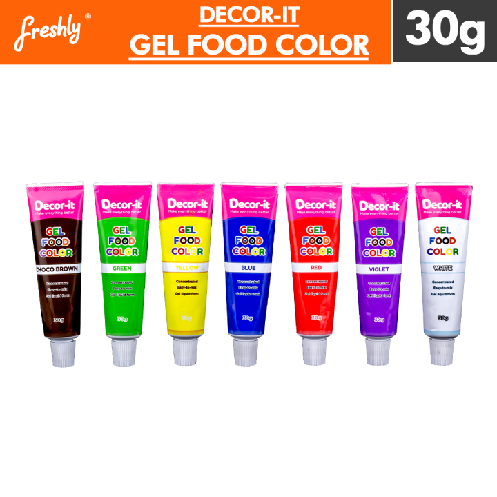 Decor It - Gel Food Color 30g - Blue/Brown/Green/Red/Violet/Yellow ...