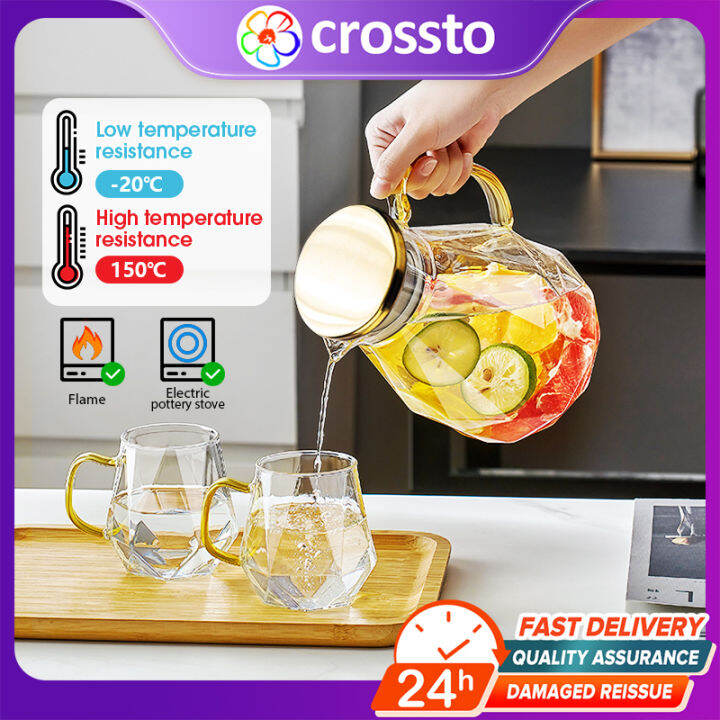 CROSSTO High Boron Glass Cold Kettle Household Juice Beverage Pot ...