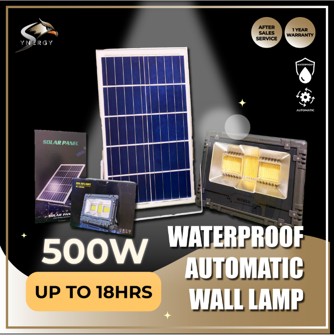 Synergy 500W Solar Outdoor Light Waterproof Lampu Solar Luar Rumah ...