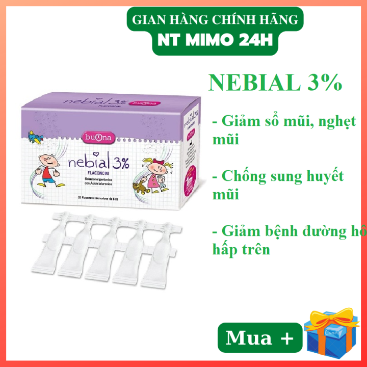 Buona Nebial/ Nebianax 3% Flaconcini, Dung Dịch Nhỏ Mũi Giảm Sổ Mũi ...