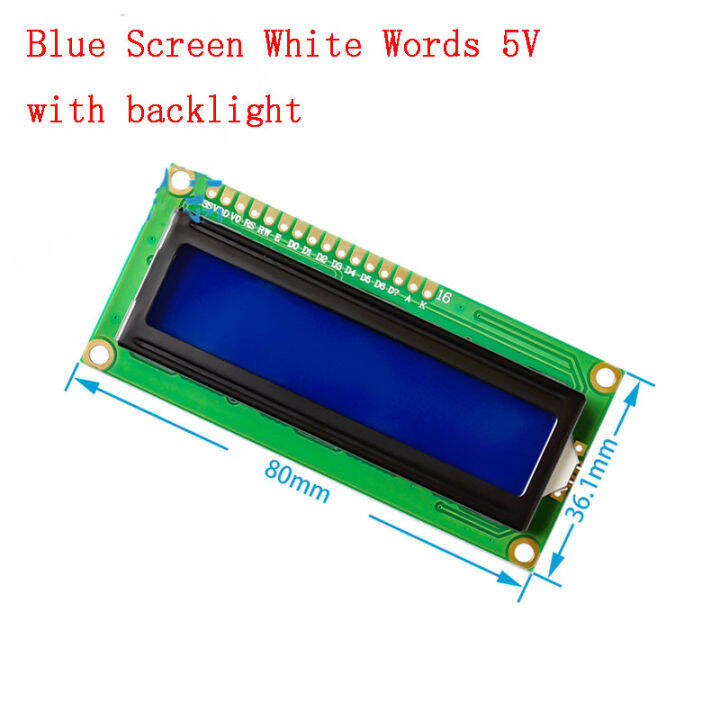 LCD1602 LCD Screen Green Blue Screen 5V White Words With Backlight ...