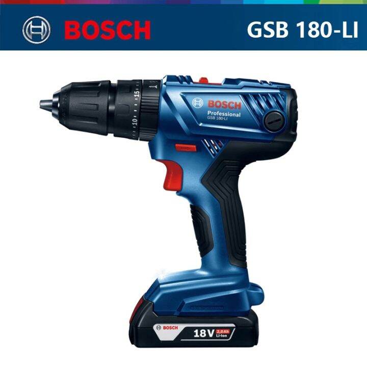 Bosch GSB 180-LI 18V Lithium Battery Impact Drill Cordless Hand Drill ...