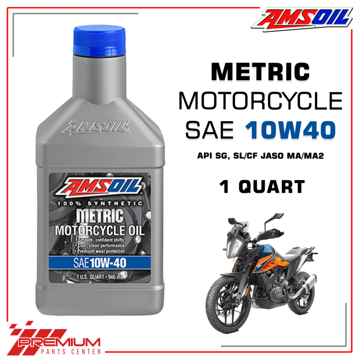 AMSOIL 10W-40 Fully Synthetic Metric Motorcycle Oil Quart (946ml ...