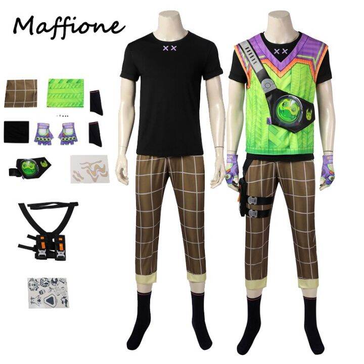 Gekko Cosplay Anime Costume VALORANT Role Play T-Shirt Pants Belt ...