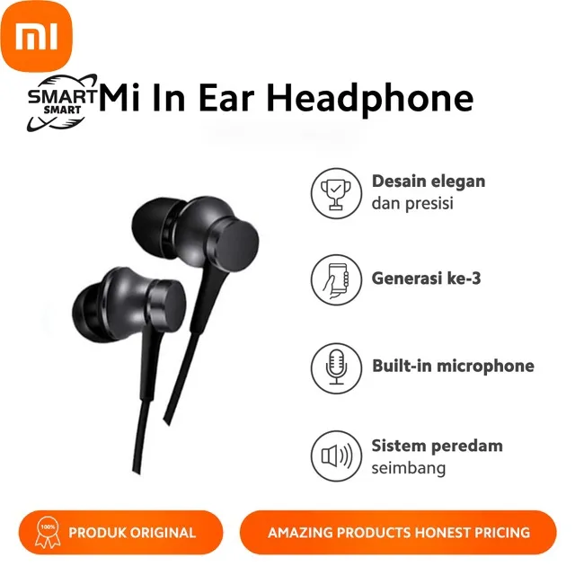Spot ♥Original Xiaomi Mi In-Ear Headphones Basic Piston Earphone☝ ...