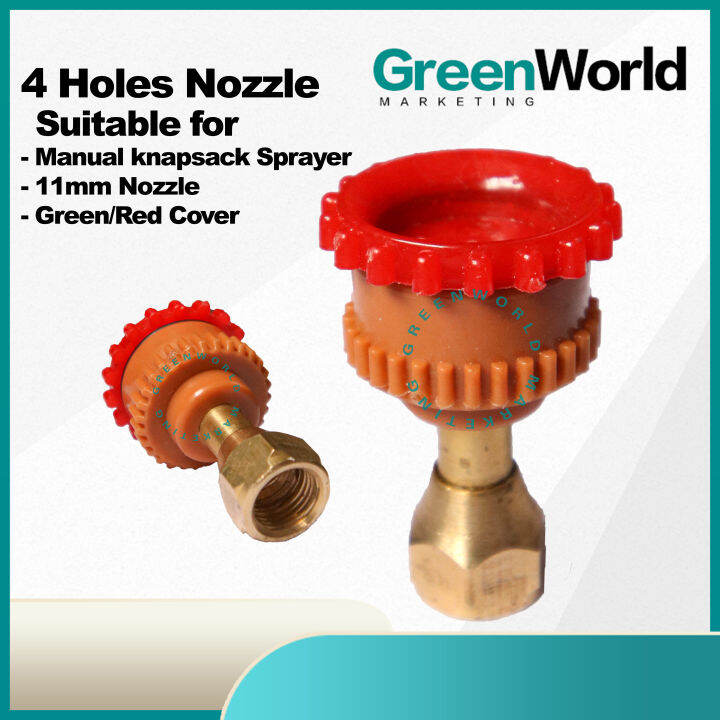 4 Holes Nozzle Manual Knapsack Sprayer Nozzle Kepala Tembaga Pam Racun ...