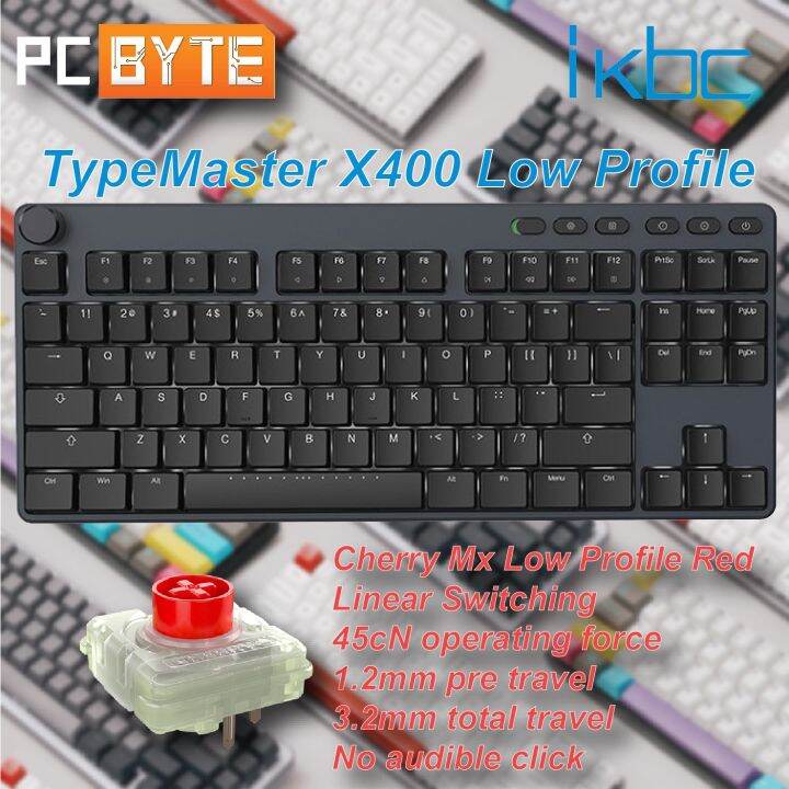 IKBC X400 White LED Mechanical Keyboard Cherry MX Low Profile Red ...