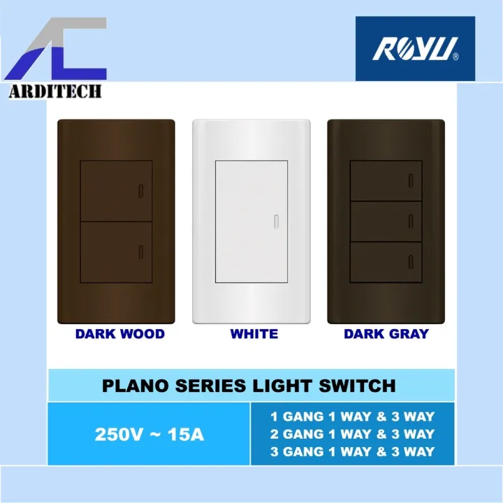 【Hot sales】 ROYU PLANO SERIES SWITCHES LIGHT SWITCH 123 GANG 1 WAY 3 ...