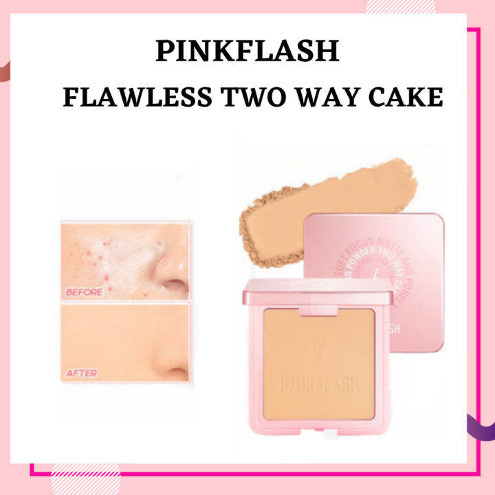 Pinkflash Two Way Cake Powder UV Protect / Duo Effect Pressed Powder ...