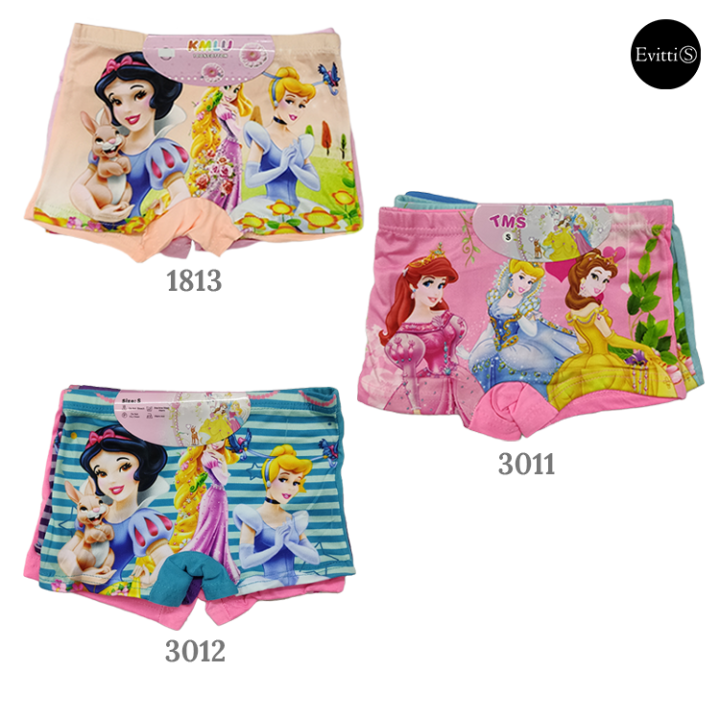 【3pcs/pack】Girl Boxer Cartoon Disney Princess Panties 1813/3011/3012 ...