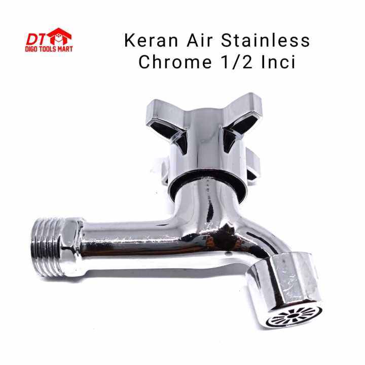 Keran Air Stainless Chrome 1/2 Inci Bukan Taman 0.5 Inci | Lazada Indonesia