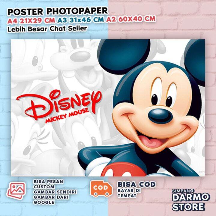 Poster Mickey Mouse Kartun Hiasan Dinding Anak Miki Mos si Tikus ...