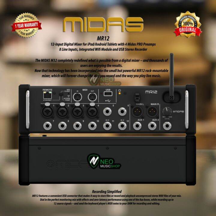 Mixer Digital Midas MR12 ORIGINAL | Lazada Indonesia