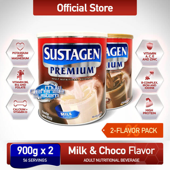 Sustagen Premium 1.8kg (900g x 2) Nutritional Powdered Milk Drink 2 Flavor Pack | Lazada PH