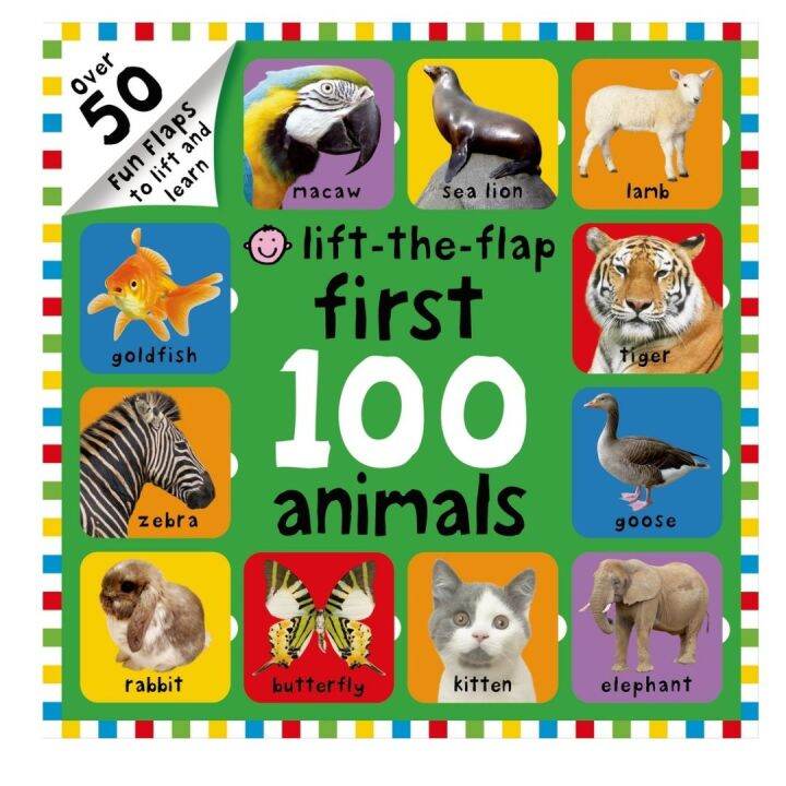 Priddy First 100 ANIMALS Lift-the-Flap (Board Book) 11 by 11 inches ...