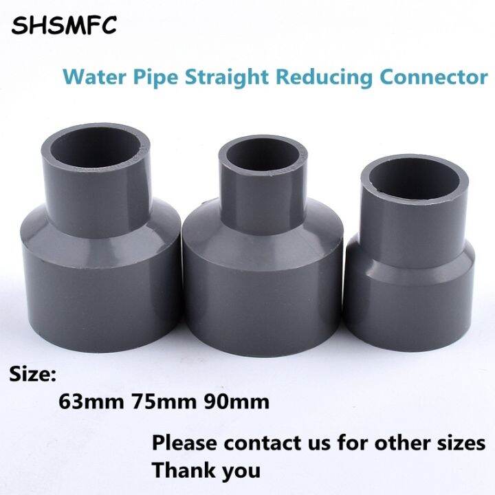 1Pcs 63mm 75mm 90mm PVC Straight Reducing Connectors Water Pipe Garden ...