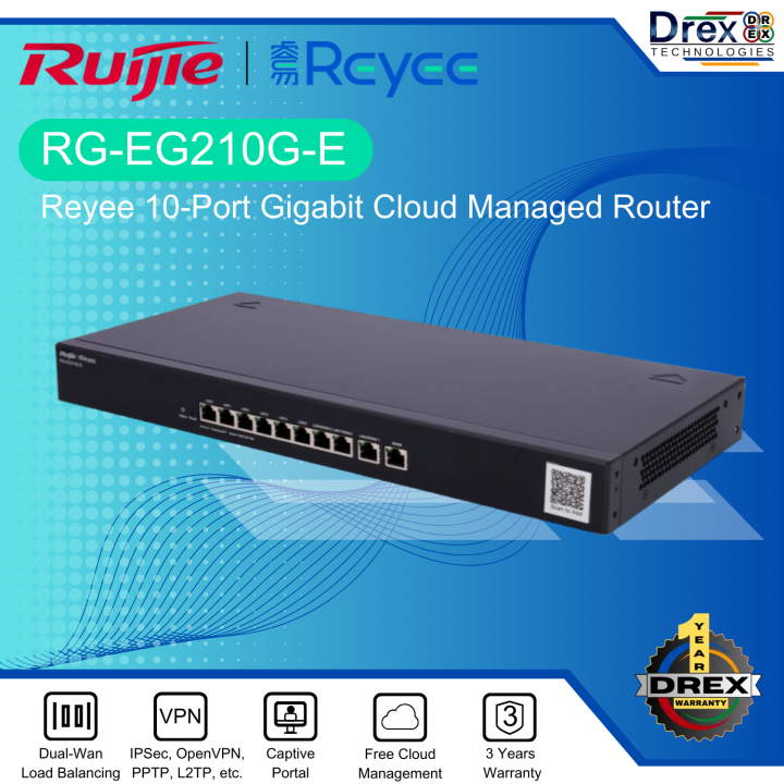 Ruijie RG-EG210G-E Reyee 10-Port Gigabit Cloud Managed Router | Lazada PH