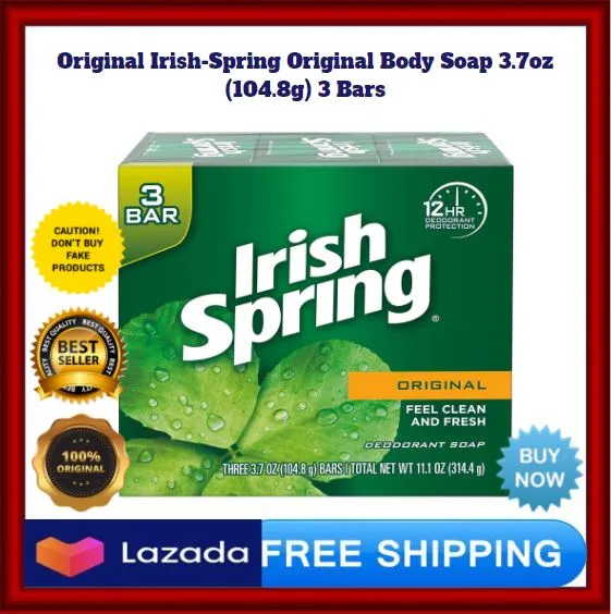 Original Irish-Spring Original Body Soap 3.7oz (104.8g) 3 Bars | Lazada PH
