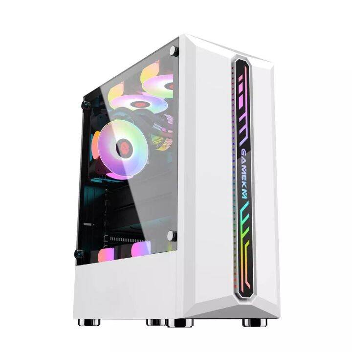 GAMEKM Computer Case Mid-Tower ATX/M-ATX/ITX Acrylic Side Panel RGB ...
