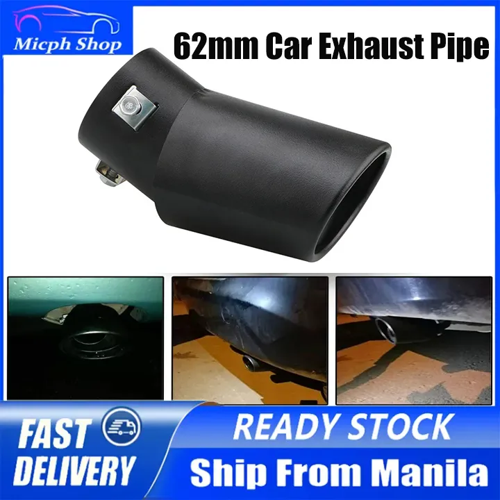 Car Exhaust Pipe 62mm Stainless Steel Bend Muffler Tip Tail Throat ...