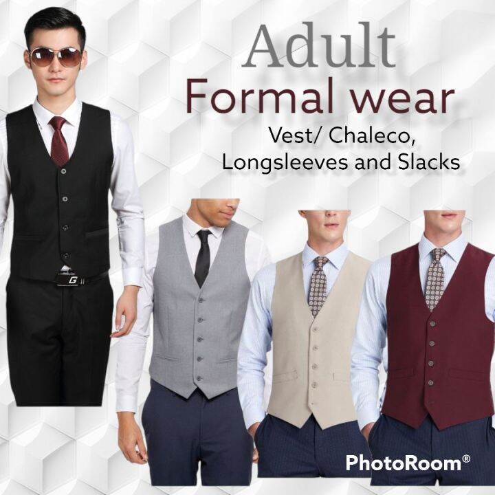 1ADN QUALITY LONGSLEEVES WITH VEST OR CHALECO AND SLACKS// BLAZER FOR ...