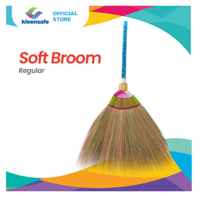 Kleensafe Soft Broom Regular Walis Tambo Plastic-coated Wooden Handle ...