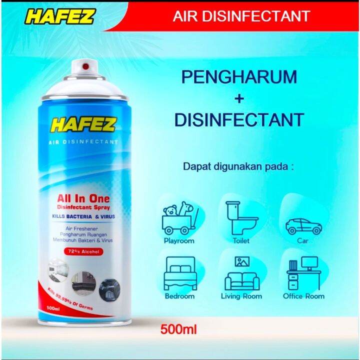 DISIFEKTAN HAFEZ Aerosol Anti Bacterial Spray Kuman Virus Disinfektan ...