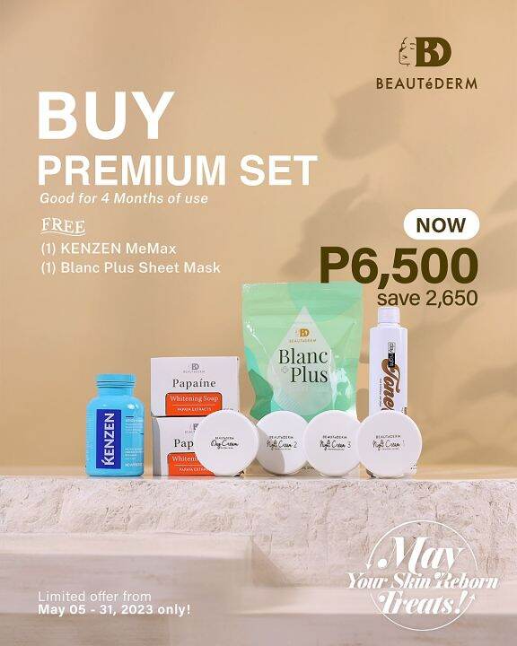 Buy Beautederm Premium Set with free Kenzen Memax 60caps & Blanc Plus ...