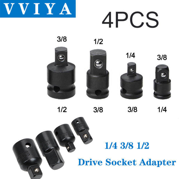 VVIYA 4pcs 1/4 3/8 1/2 Drive Socket Adapter Converter Reducer Air ...