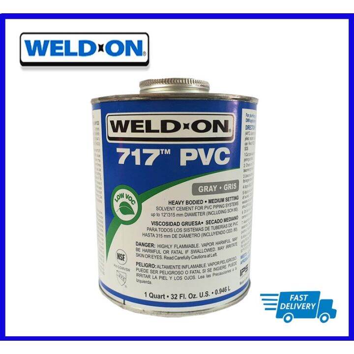 กาวทาท่อ WELD ON 717 PVC, UPVC GRAY Size 0.946 L. | Lazada.co.th