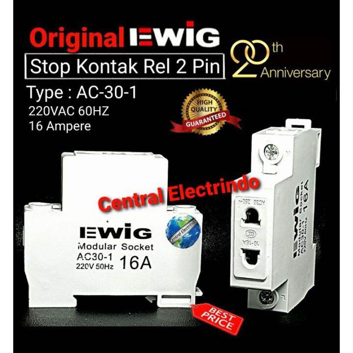 Stop Kontak Din Rail 2 Pin 16A EWIG. | Lazada Indonesia