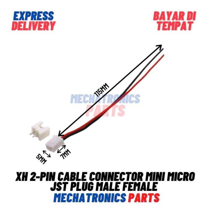 [SOC-9022] XH 2-PIN 11CM 1 SET CABLE CONNECTOR MINI MICRO JST PLUG MALE ...