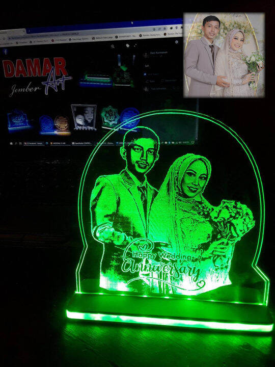 Lampu Akrilik photo/Grafir akrilik/ukir akrilik/lampu akrilik | Lazada ...