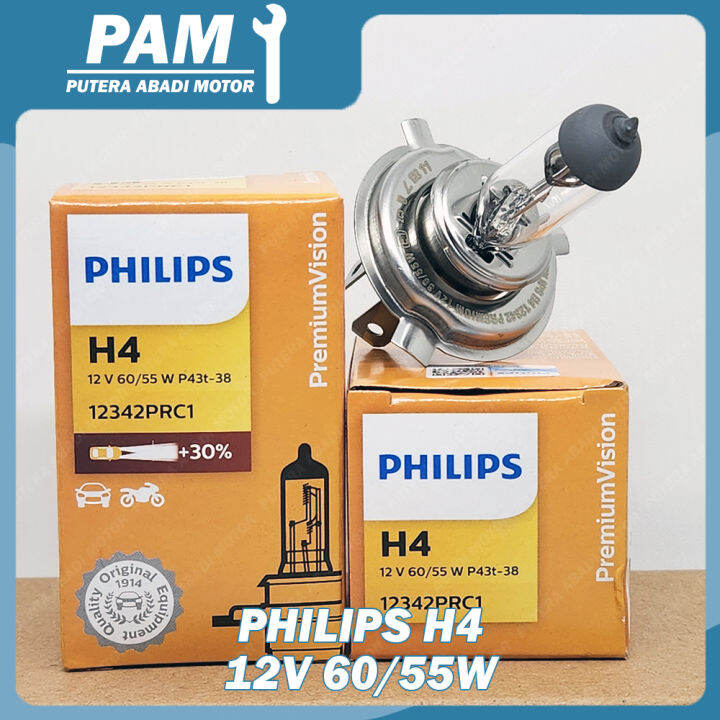 LAMPU HALOGEN PHILIPS H4 12V 60/55 WATT ORIGINAL | Lazada Indonesia