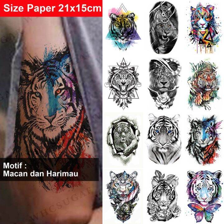 Tato Macan dan Harimau Temporary Stiker Z9 | Lazada Indonesia
