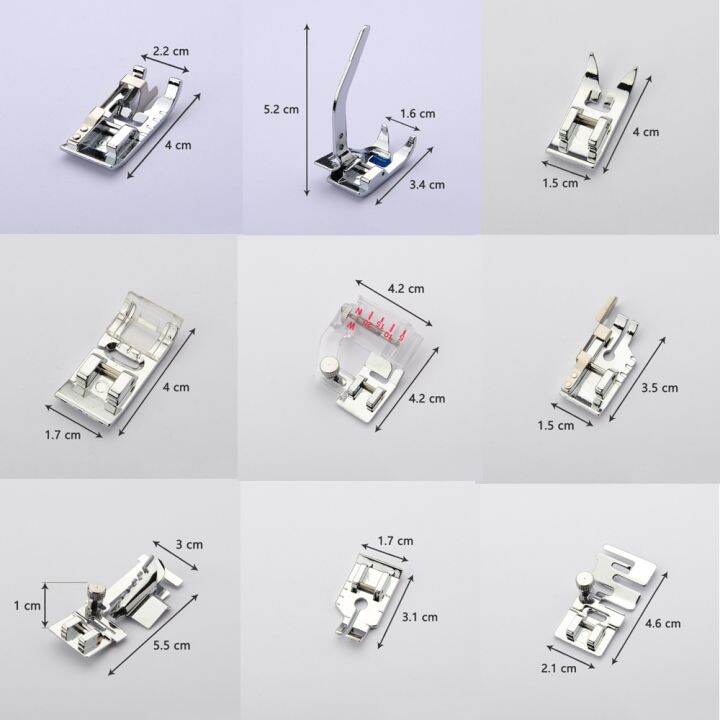 Presser Foot Kit Braiding Blind Stitch Press Feet Parts OverLock Ruler ...